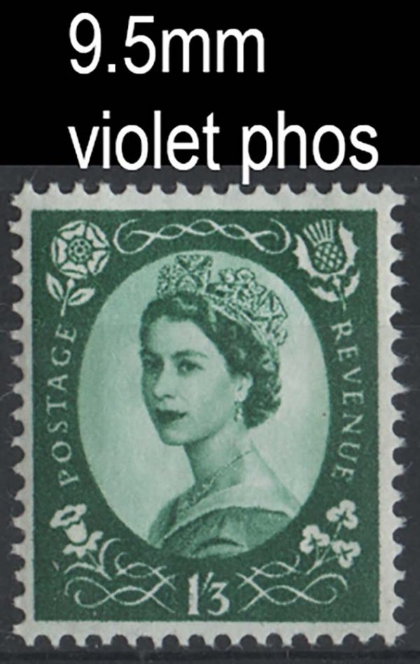GB 1960 1/3d 9.5mm violet phosphor um sg618var Spec S149 | County Auctions