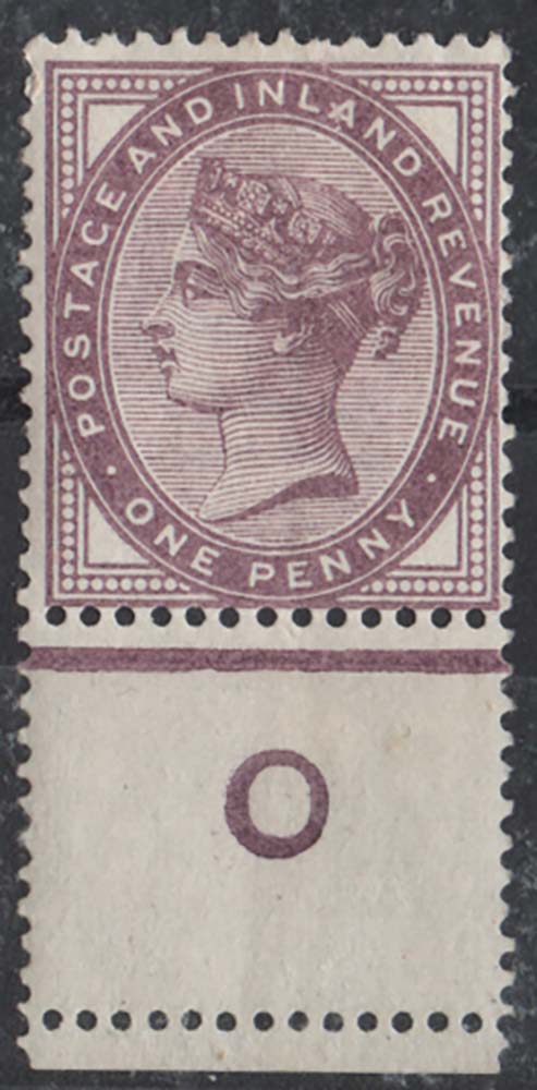 #356 GB 1881 1d lilac sg172 f mint control O(P), variety extra perf ...